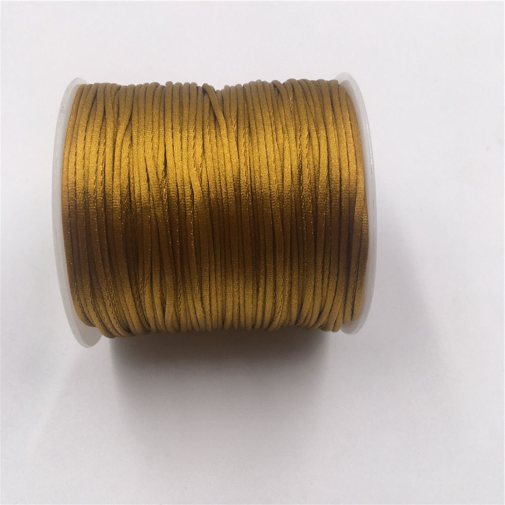 1mm 50meter Roll Old Gold Rope Satin Rattail Polye... – Vicedeal