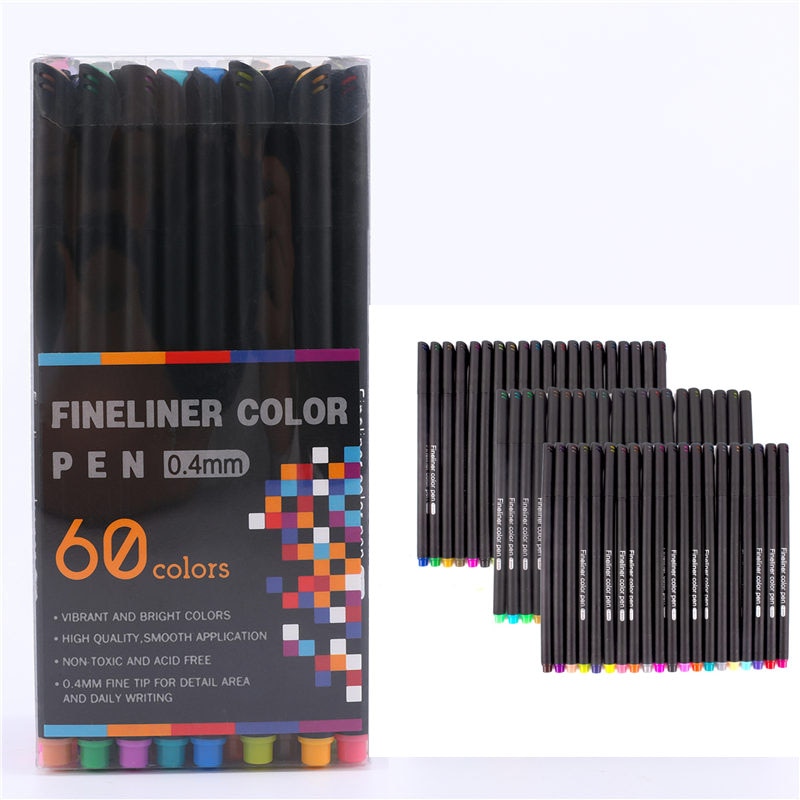 12/24/36/48/60/100 Colors Markers Fineliner Pen Se... – Grandado