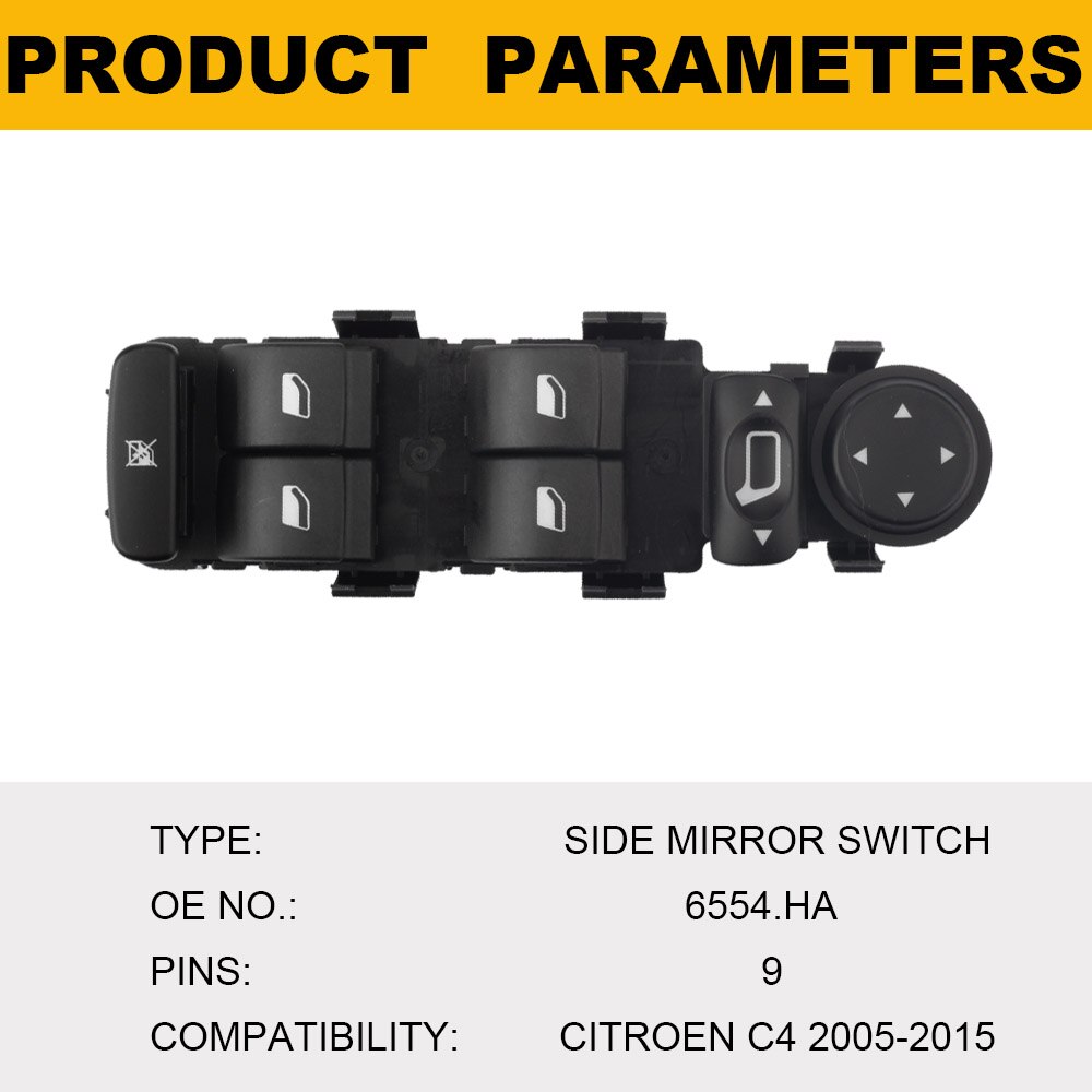 Auto Driver Side Lifter Knop Elektrische Ruitbedie... – Grandado