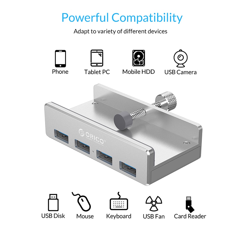 ORICO Aluminium 4 Ports USB 3.0 HUB High Speed USB... – Vicedeal