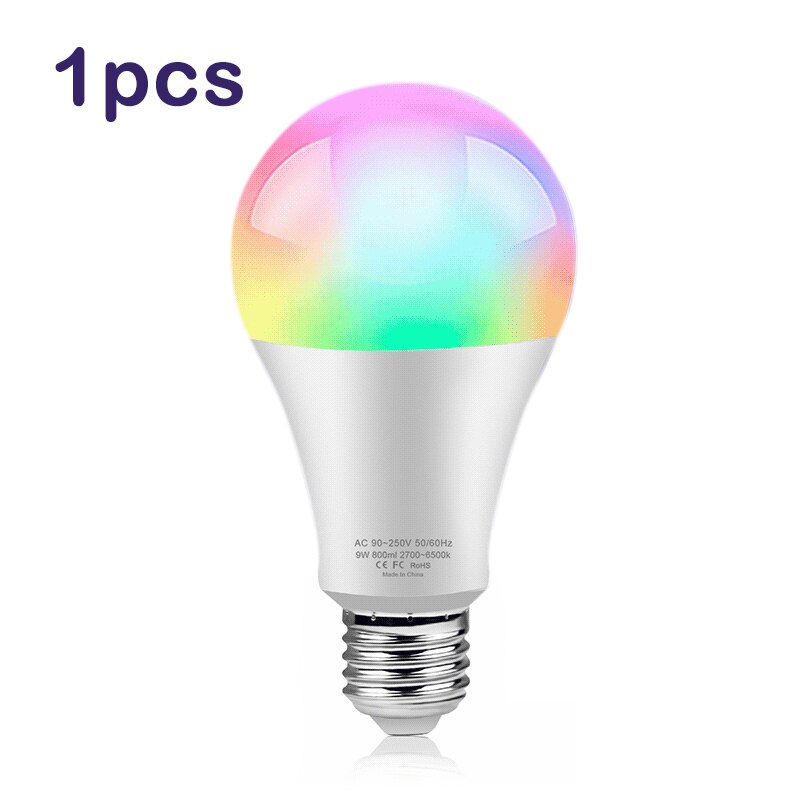 WiFi Smart Bulb 2700-6500K 8W RGB Dimmer Color-Adj... – Grandado