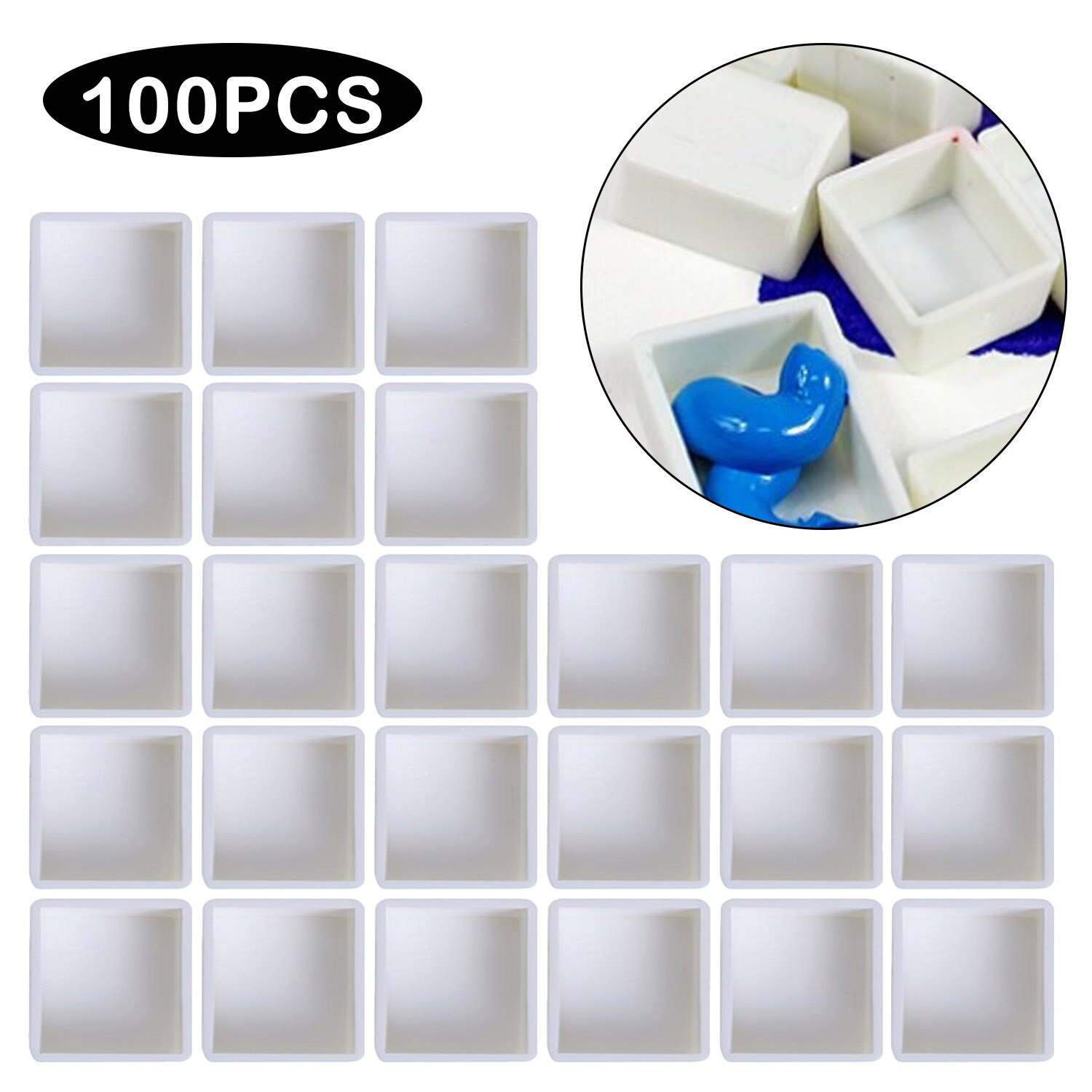 100PCS Empty Watercolor Paint Half Pans Set for Ch... – Grandado