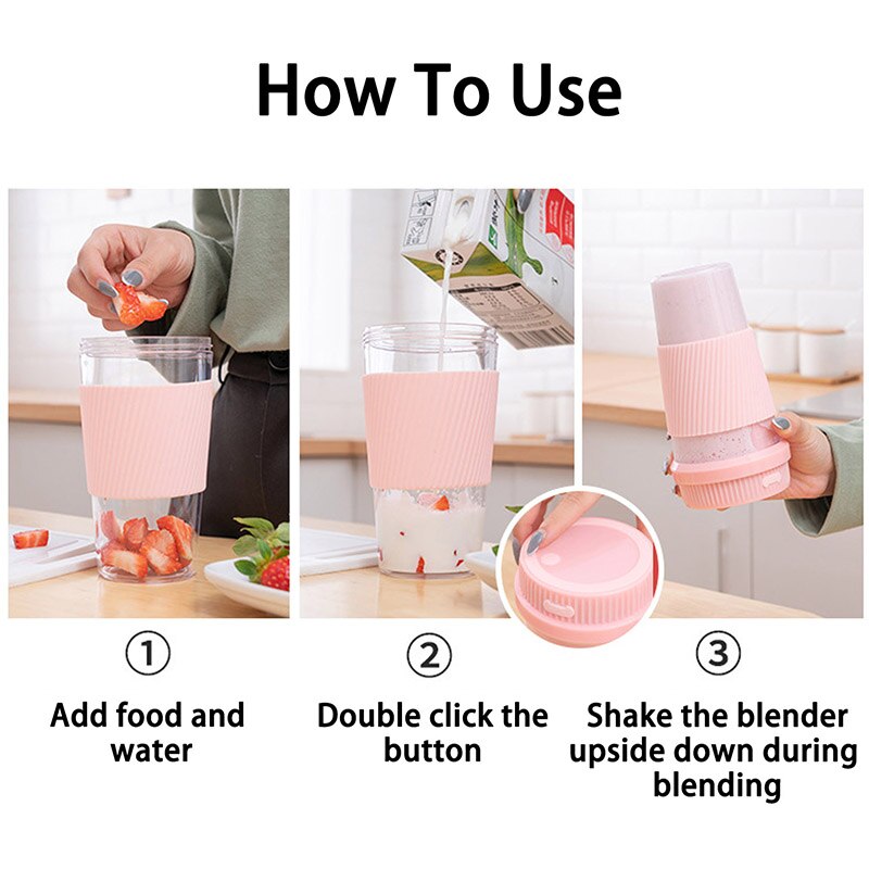 300ML Mini Blender Portable Electric Fruit Juicer ... – Grandado