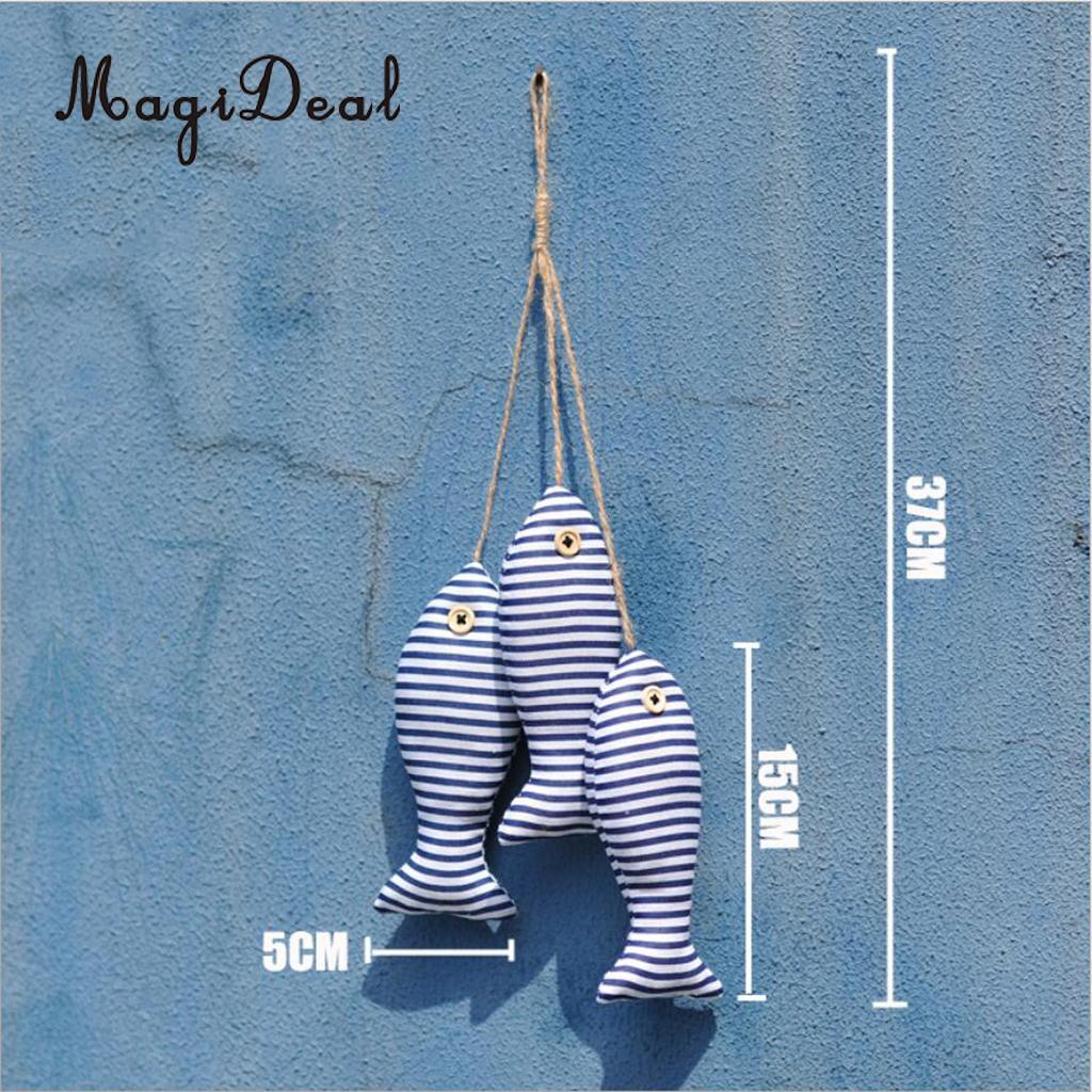 6x Mediterranean Style Hanging Cotton Fish for Sea... – Grandado