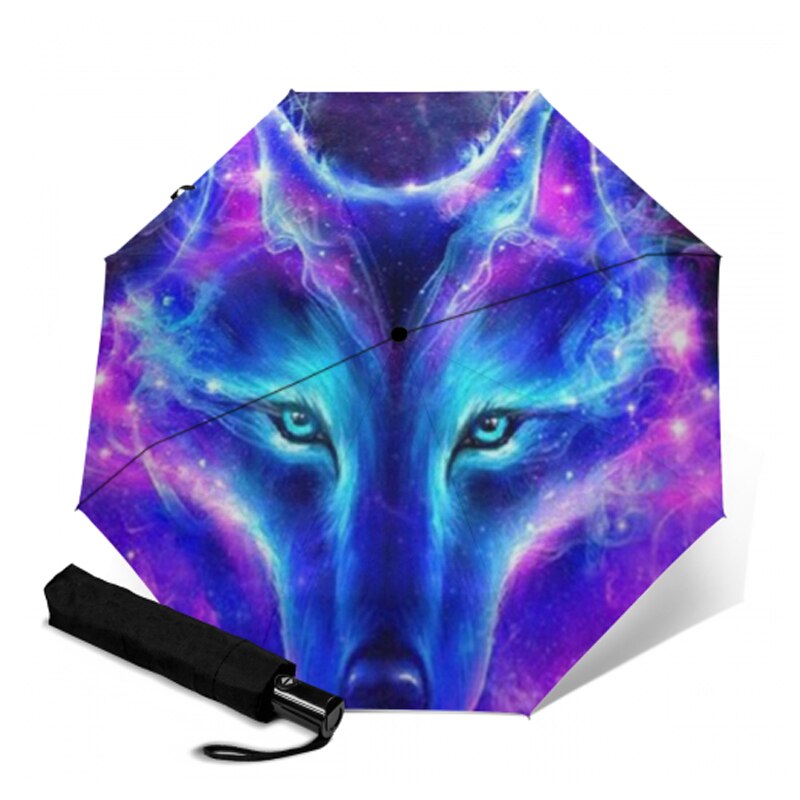 Wolf Pattern Umbrellas Folding Men Umbrella Rain W... – Vicedeal