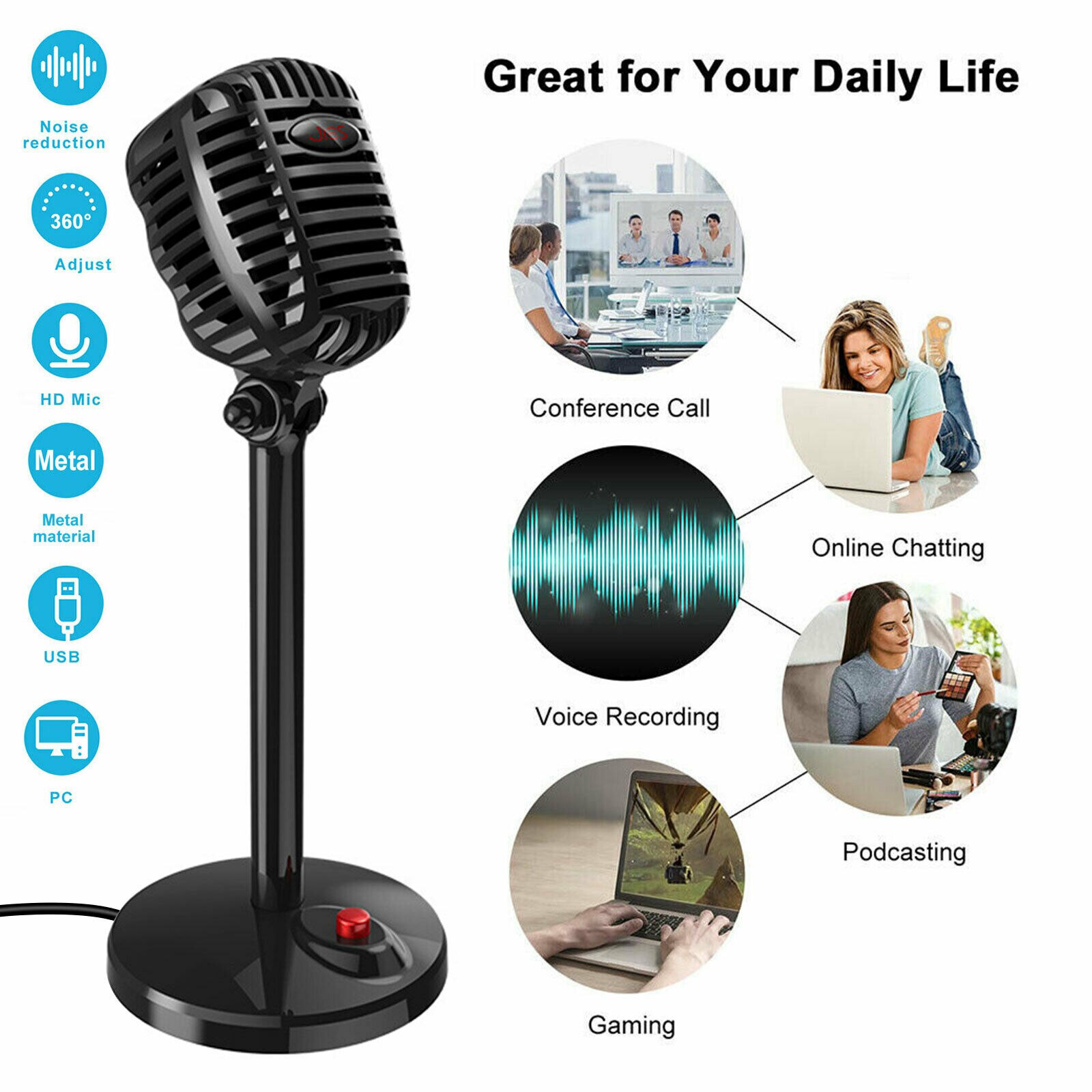 USB Microphone Recording Vocals Mic Podcast Speech... – Grandado
