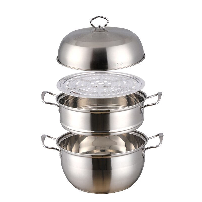 3 layers Steamer Pot Stainless Steel Cookware Gold... – Grandado