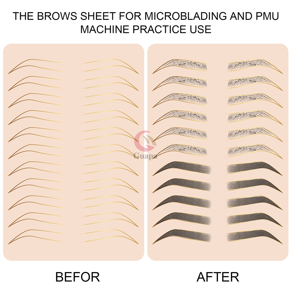 Double Side Eyebrow Sheets Practice Skin Silicone ... – Grandado