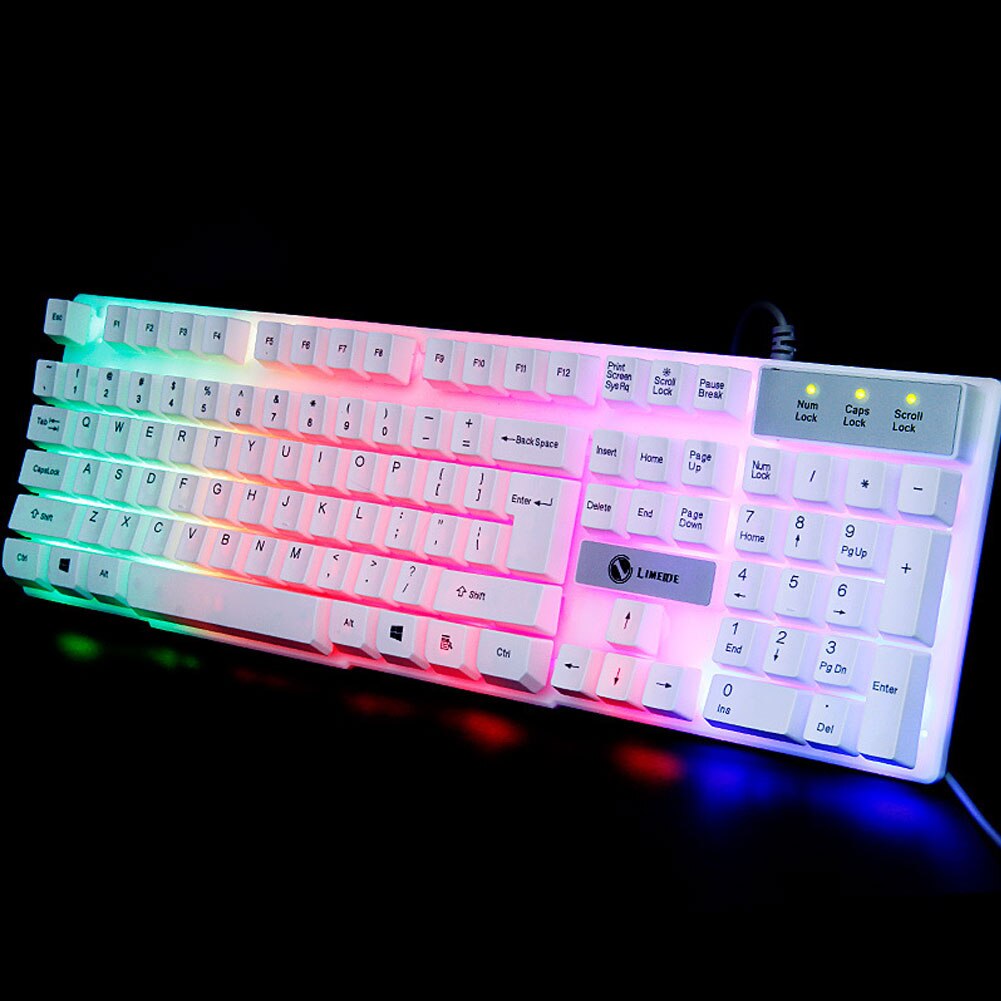 Colorful Light Wired Keyboard And Mouse Set 104 Ke Grandado