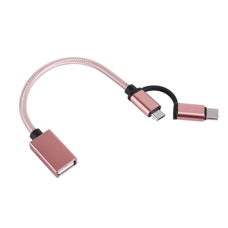 Type-C 2-In-1 Otg Micro Usb Type-C Gevlochten 2-In... – Grandado