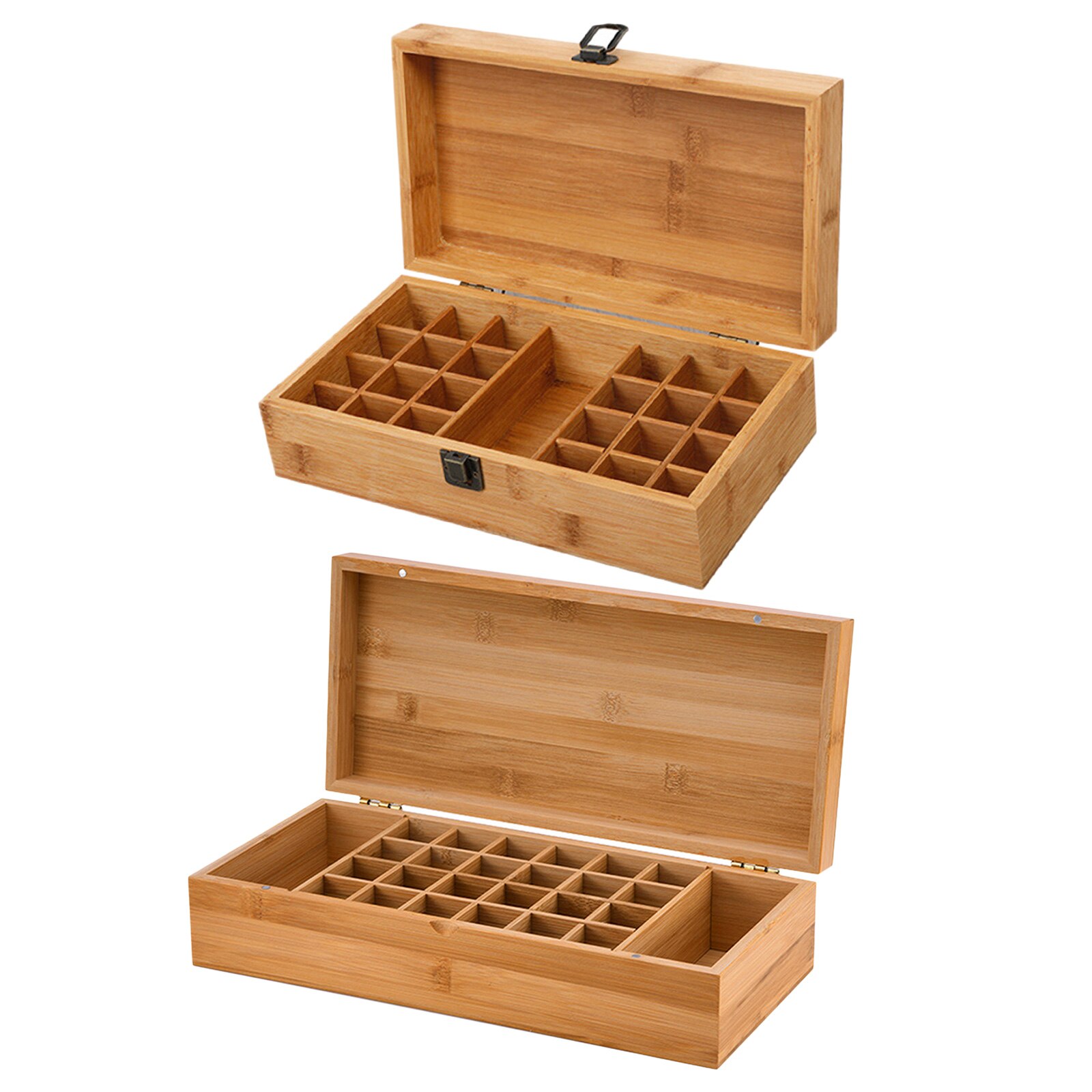 25 Grids Essential Oil Natural Wood Box Aromathera... – Grandado