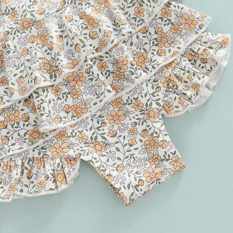 Summer Toddler Kid Girls Cute Swimsuit Ruffle Slee... – Vicedeal