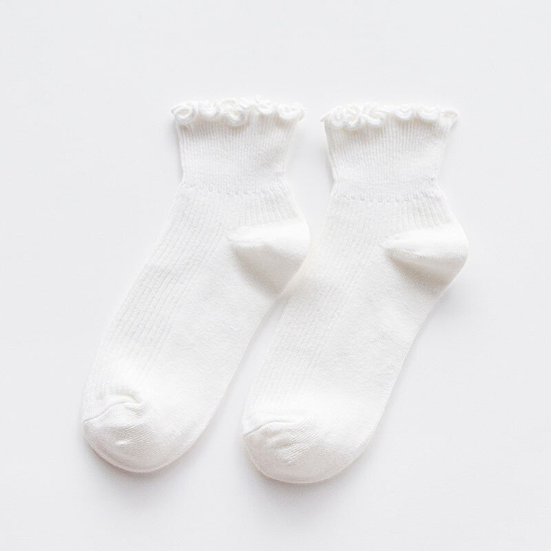 Cute Women Ankle Socks Sweet Ruffles Princess Stud... – Vicedeal