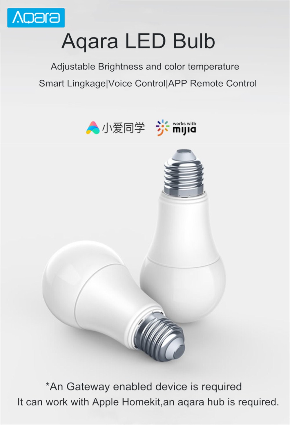 Aqara LED Smart Bulb 9W E27 LED Light Zigbee Wirel... – Grandado