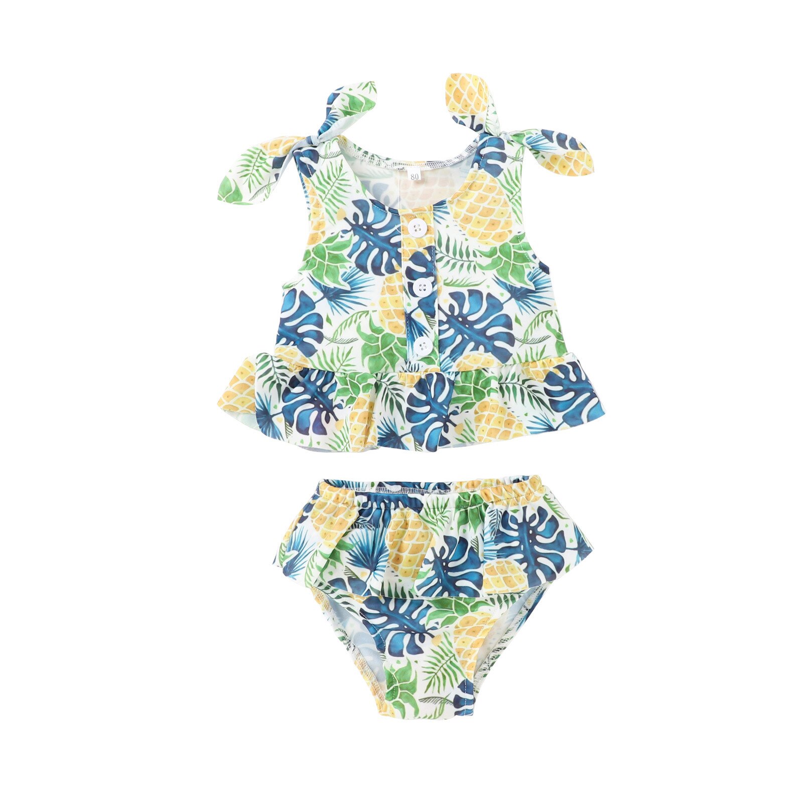 Toddler Baby Girls Pineapple Floral Print Swimwear... – Vicedeal