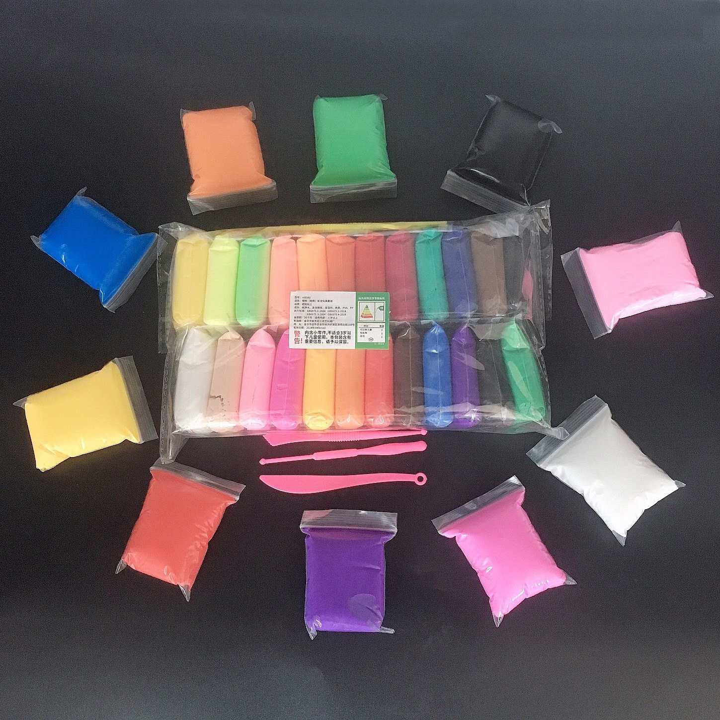 24 Kleuren Stopverf Super Licht Slimes Plasticine ... – Vicedeal