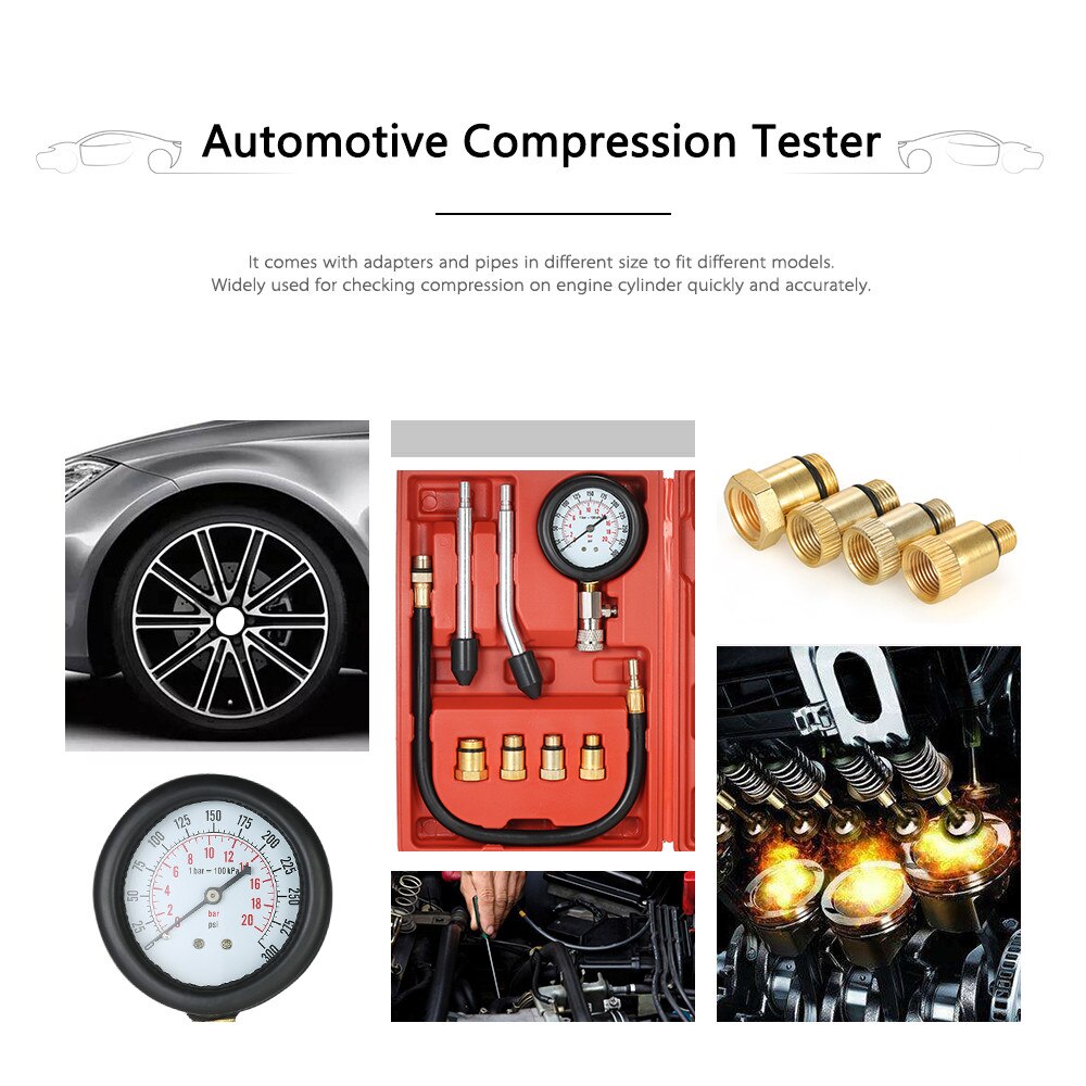 Engine Compression Tester Auto Petrol Gas Engine C... – Grandado