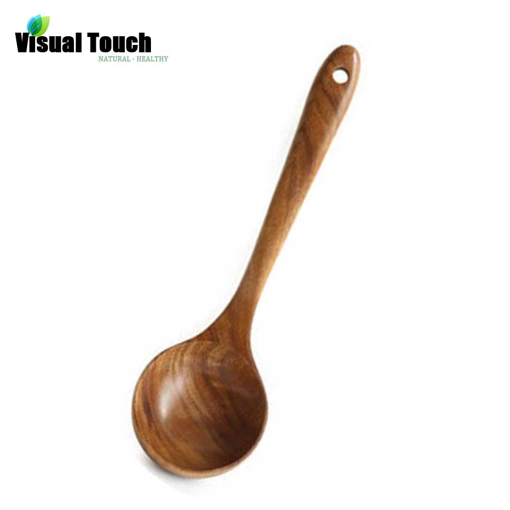 Visuele Touch Houten Soep Lepel Lange Steel Lepel ... – Grandado