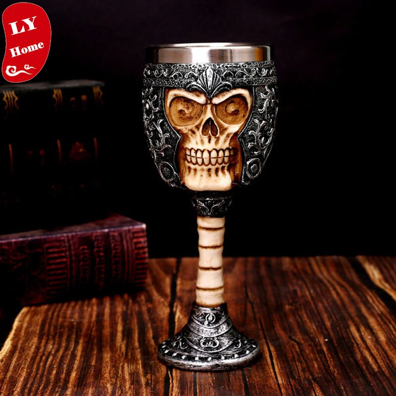 polyresin Skull goblet handmade resin 3D Red wine ... – Vicedeal