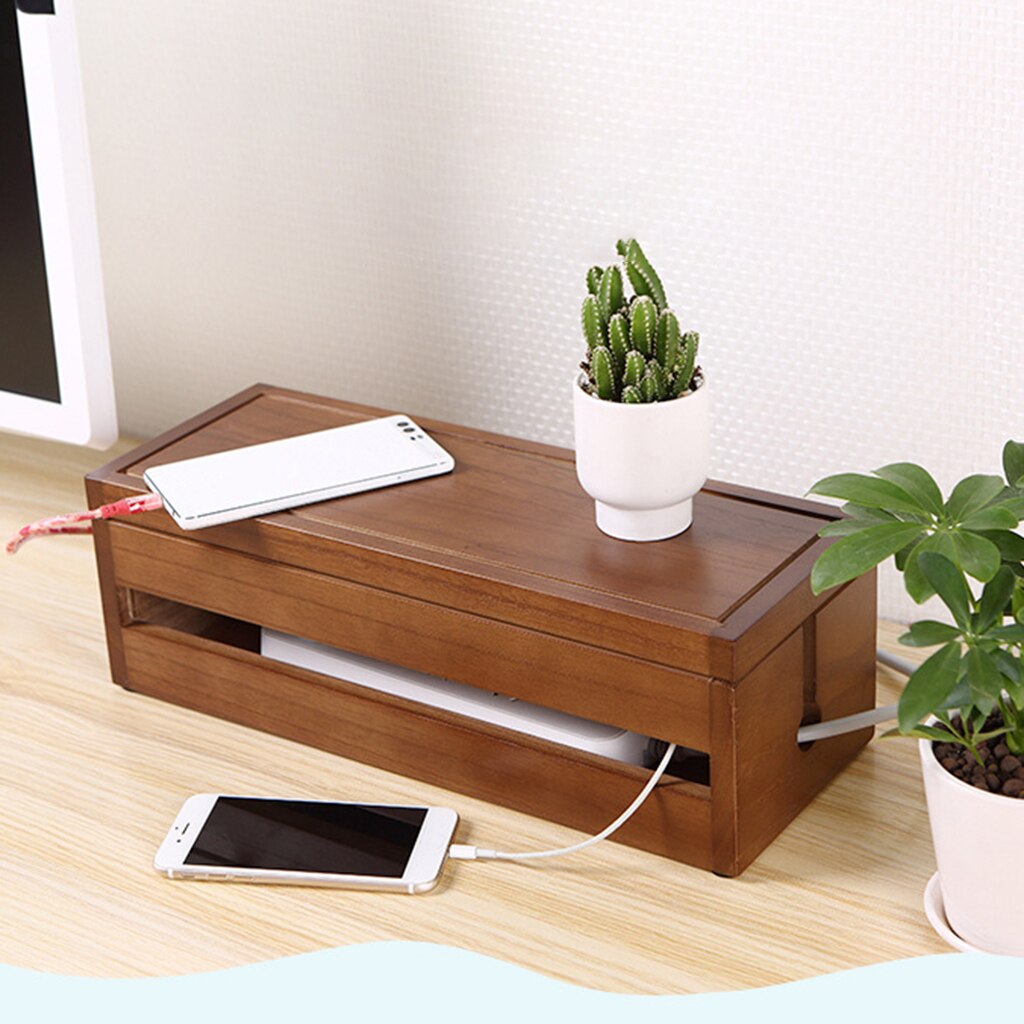 Cable Management Box Wood Cord Organizer Conceal E... – Vicedeal