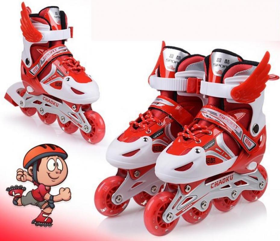 Kids Children Adjustable Inline Skates Flash 4 Whe... – Grandado
