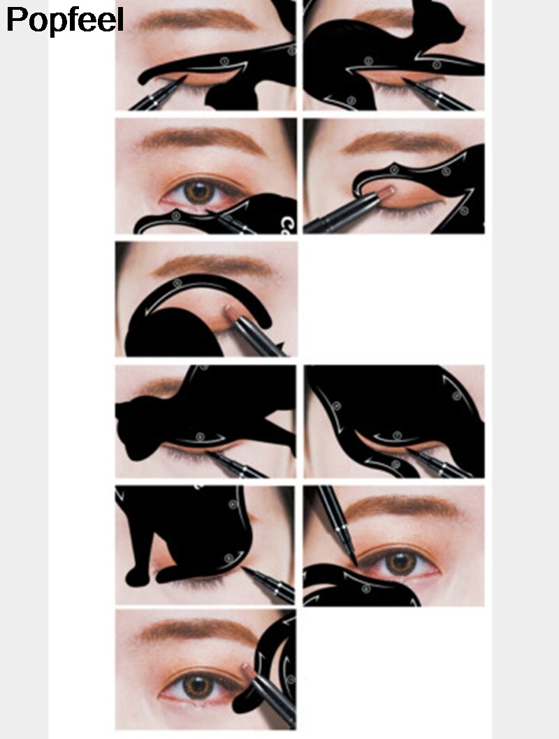 Cat eye fisk hale dobbeltvinget eyeliner stencil e... – Grandado