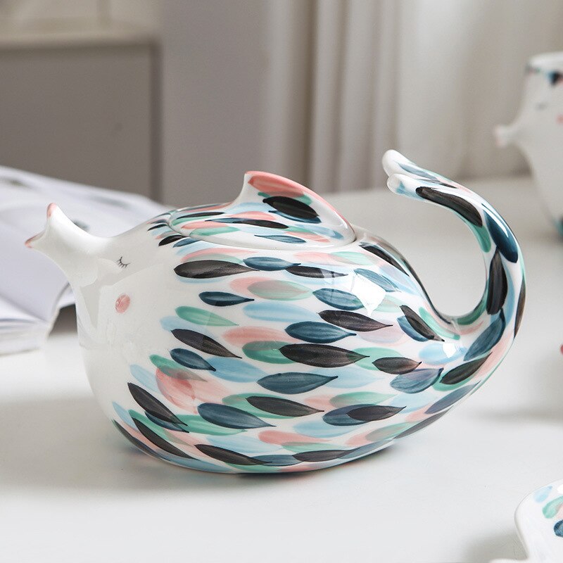 Ceramic Kettle with Cups Fish Shaped Water Kettle ... – Grandado