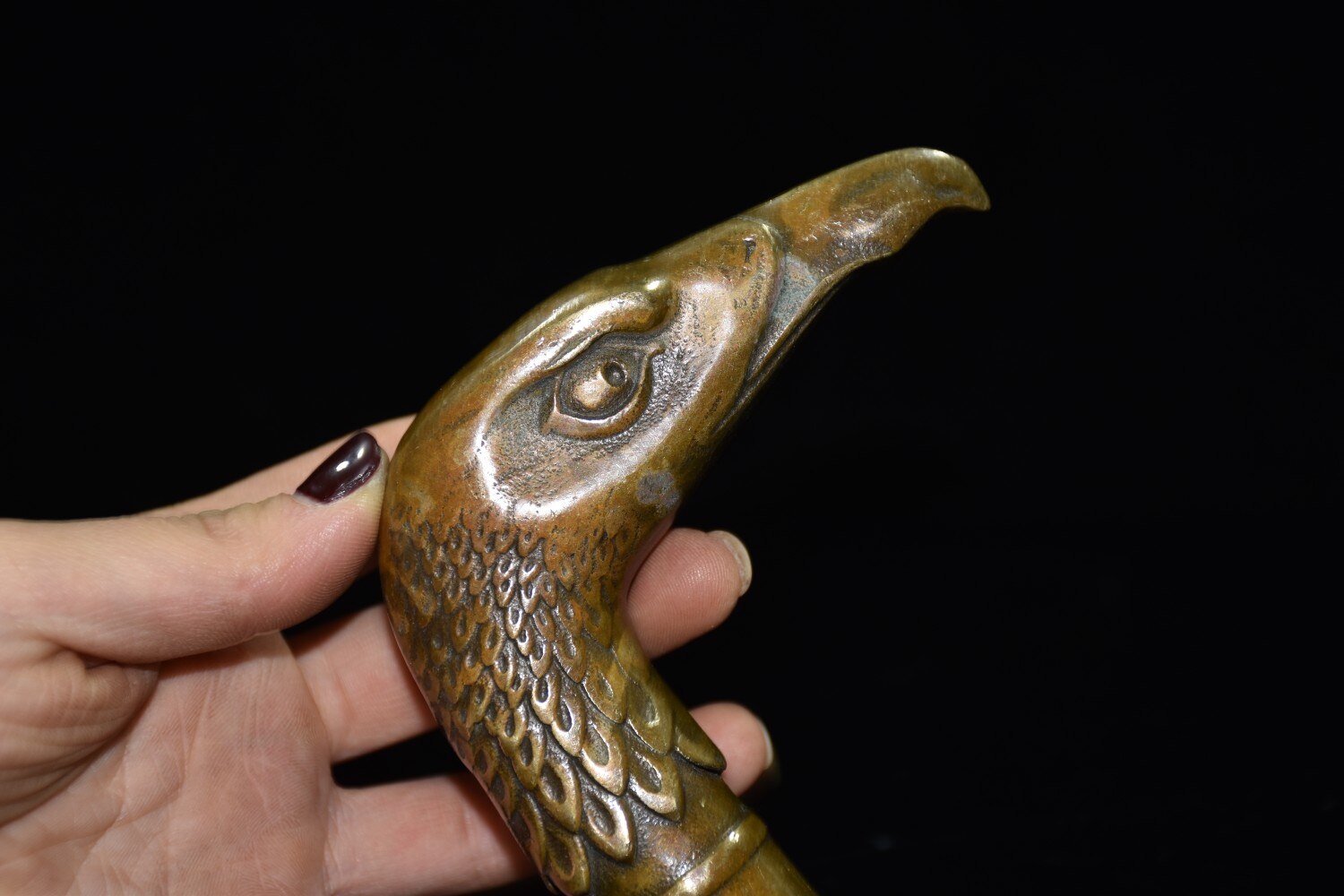 Chinese Brass Copper Hand carved Cane Walking Stic... – Grandado