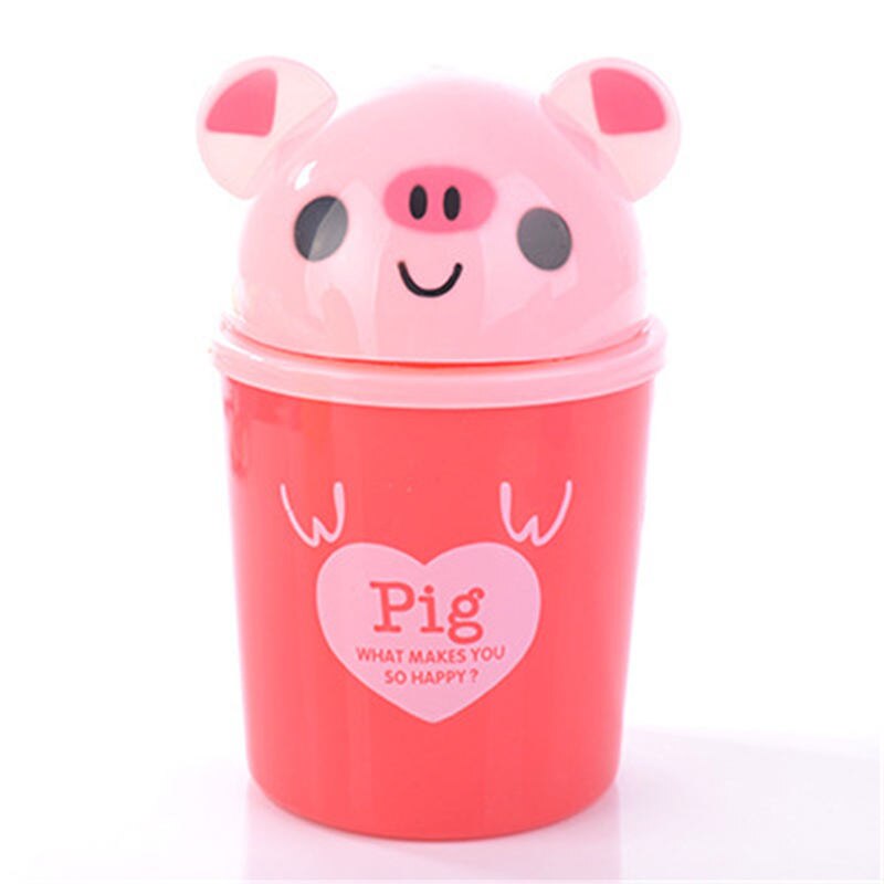 Cute Mini Pig Desktop trash can with lid desk smal... – Grandado