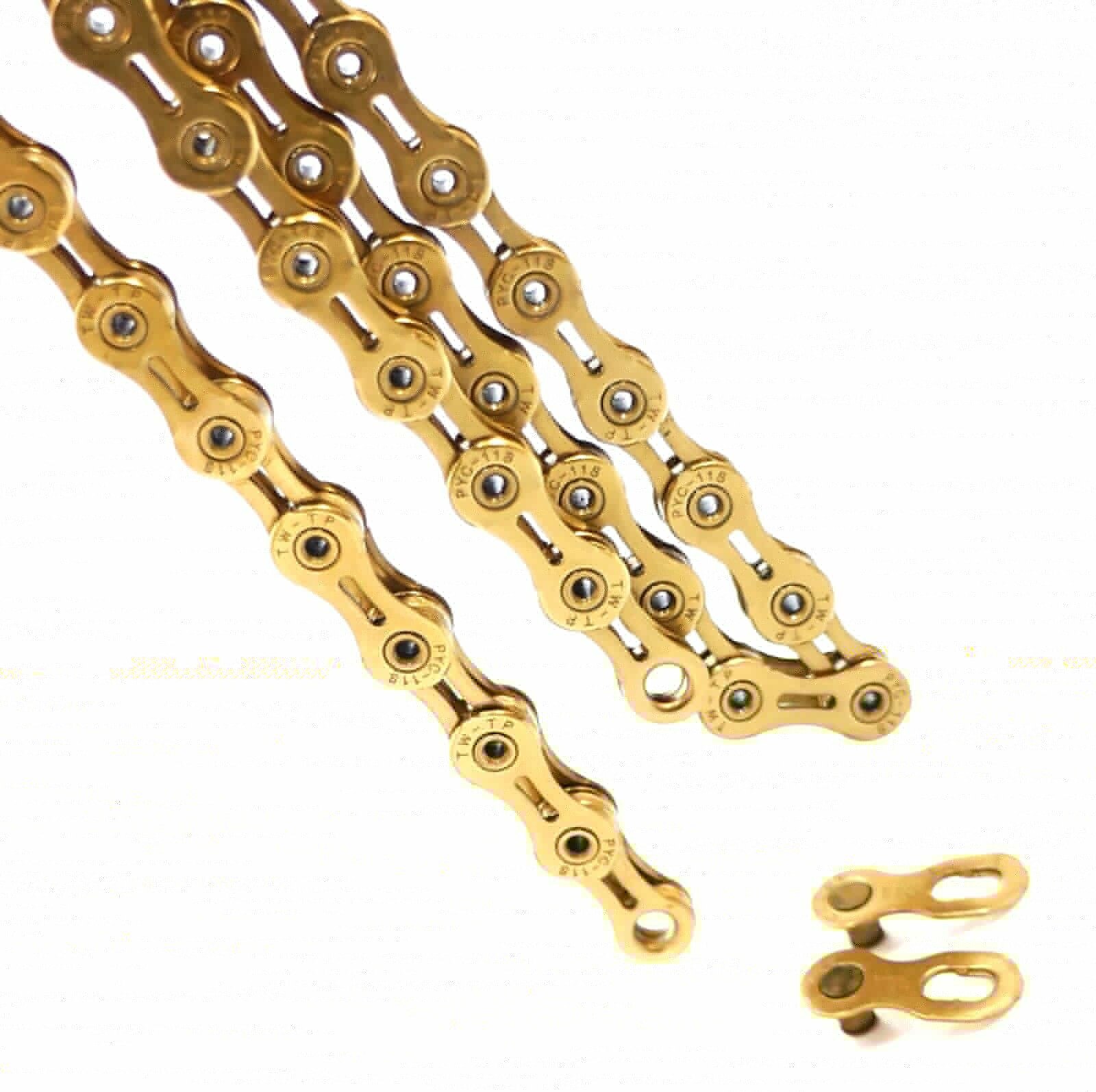VG 11Speed 116 Links Bicycle Chain Road MTB Gold/S... – Vicedeal
