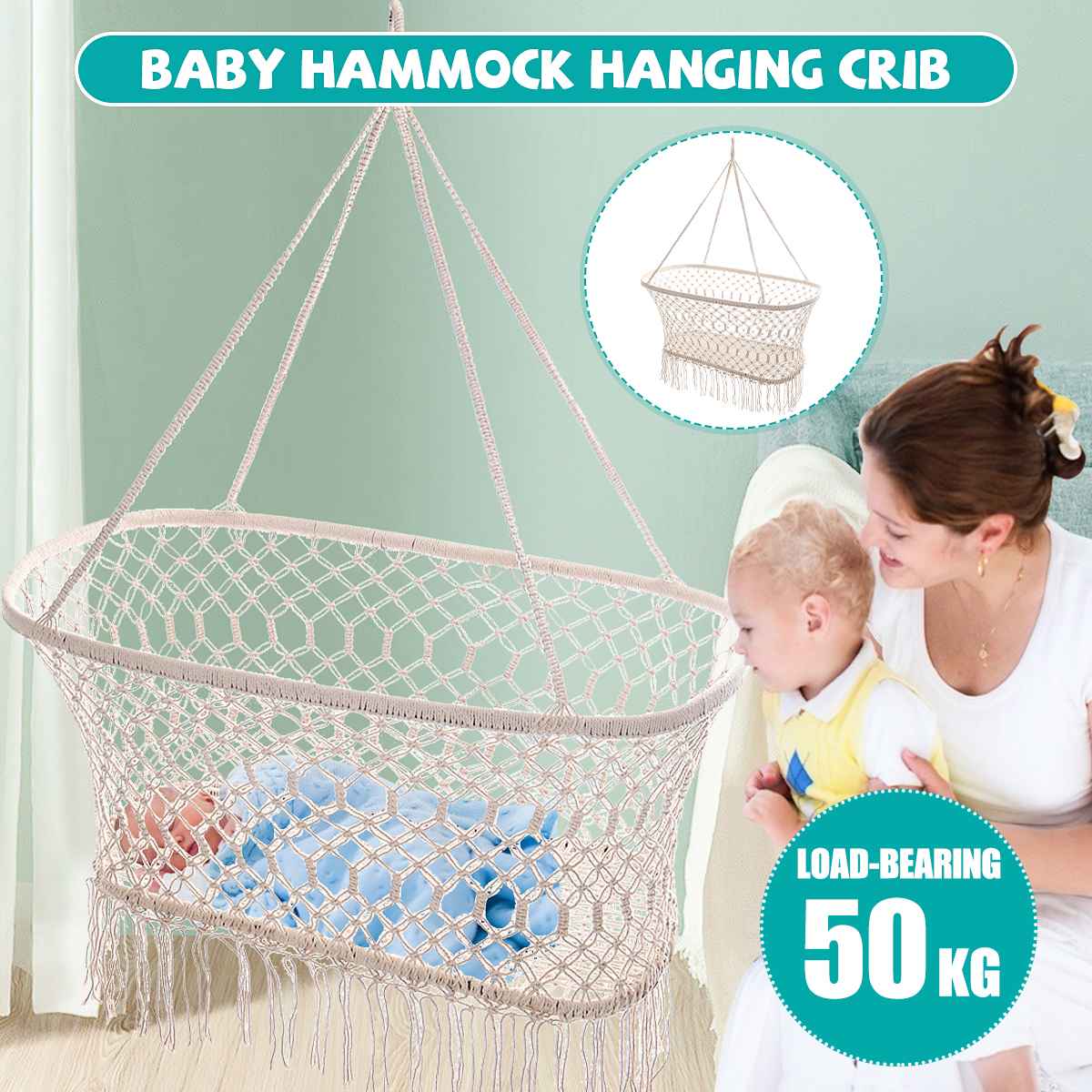 Nordic wind baby hængekøje bomuld reb hængekøje st... – Grandado