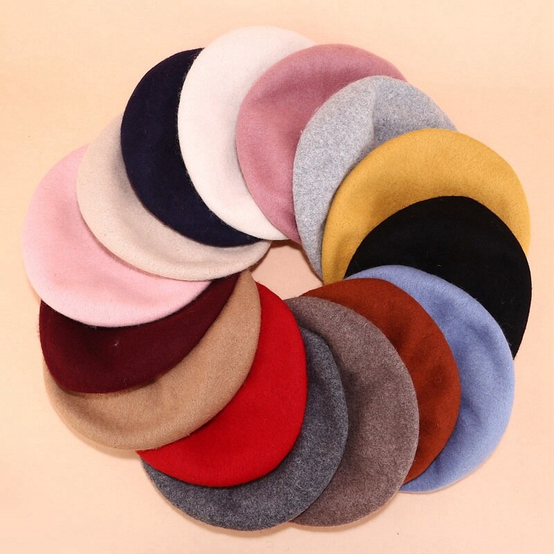 WZCX Solid Color Autumn Winter Beret Vintage Paint... – Vicedeal