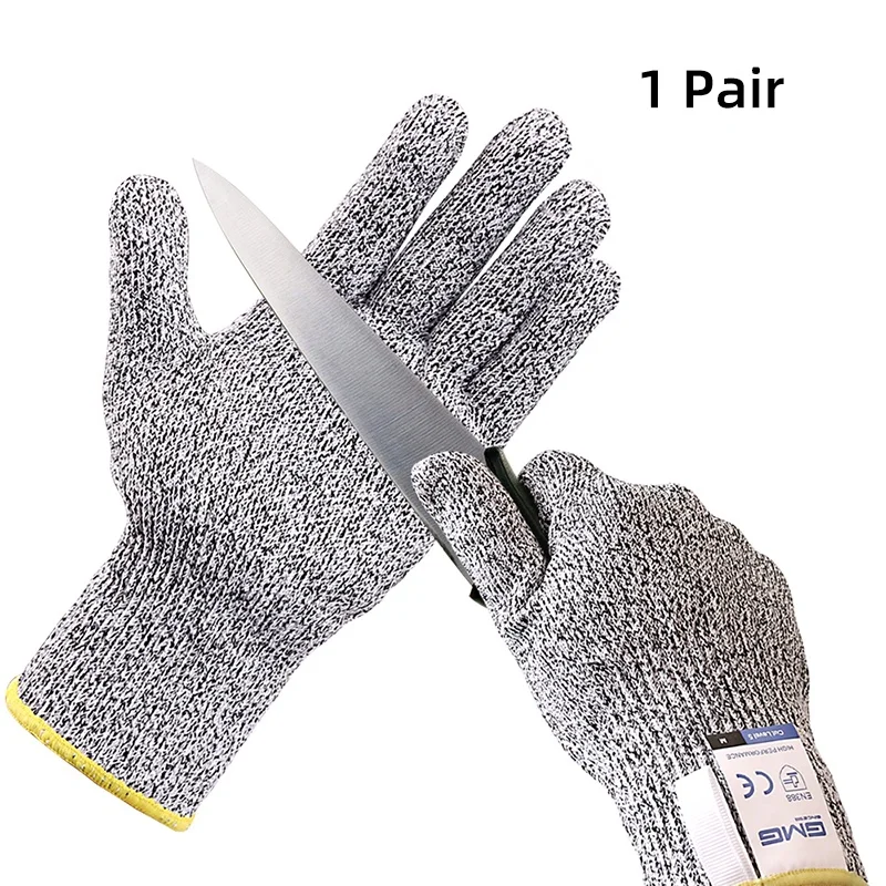 Anti Cut Proof Gloves GMG Grey Black HPPE EN388 AN... – Grandado