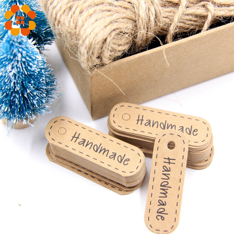 50PCS/Lot 5 styles Kraft Paper Tags with Hemp Rope... – Vicedeal