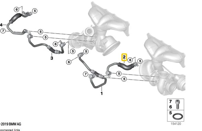 1 piece Turbocharger Coolant Return Line for BMW E... – Grandado