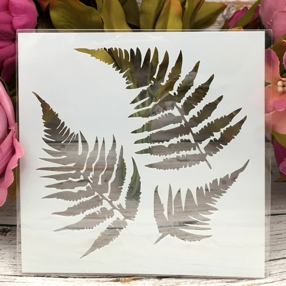 Leaves 13cm DIY Craft Layering Stencils Wall Paint... – Vicedeal
