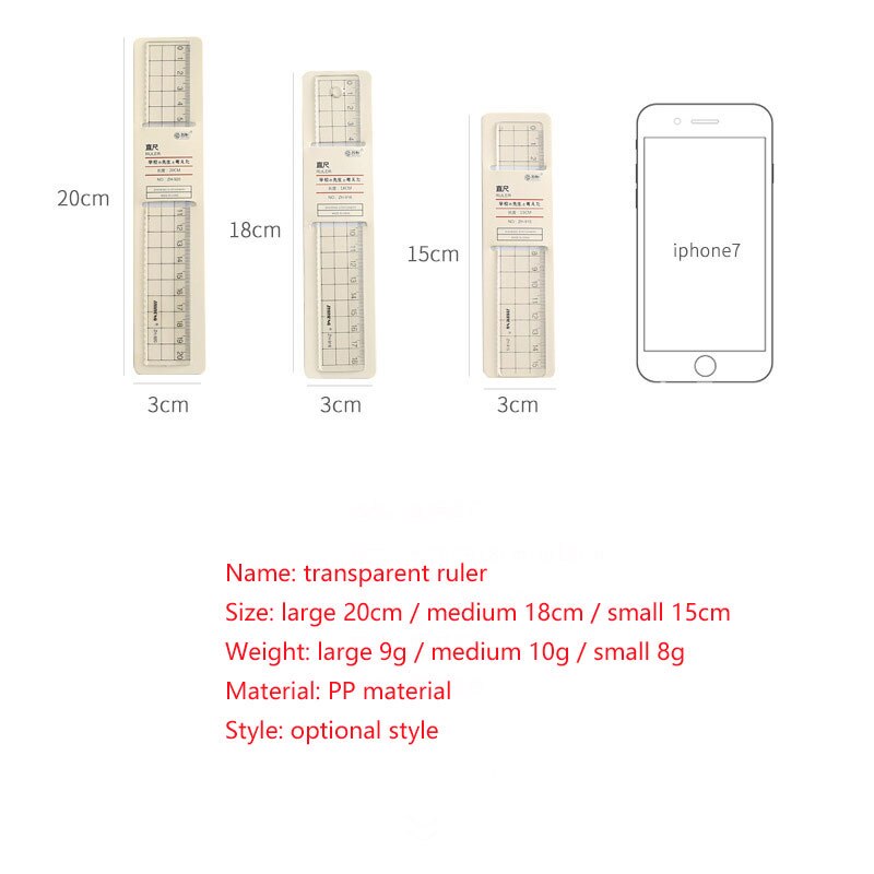 1pcs Ruler 15cm 18cm 20cm Simple Transparent Acryl... – Vicedeal