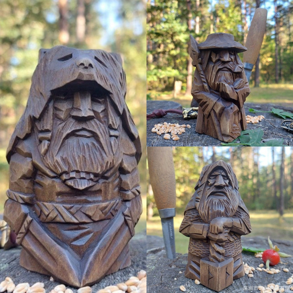 2/4pcs Barbarian Viking Statue Resin Crafts Thor O... – Grandado