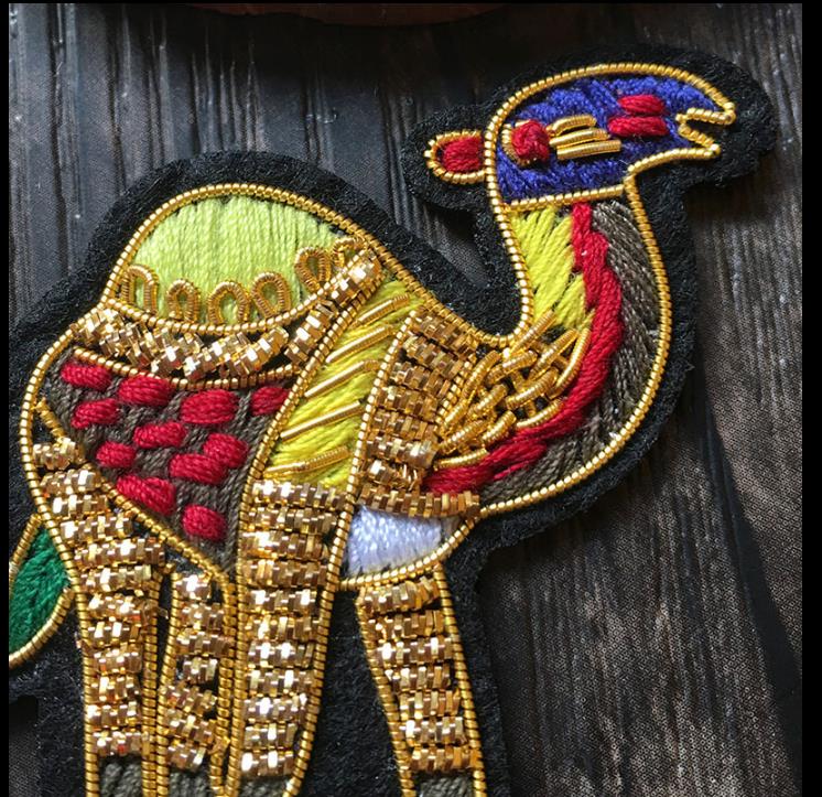 Camel Emboridered Patches India Silk Wire Handmade... – Grandado