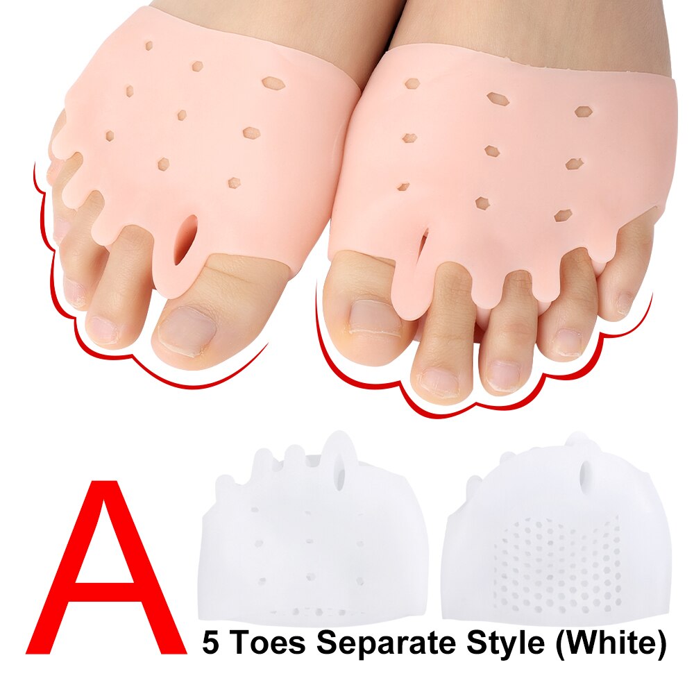 1pair Silicone Forefoot Pads Gel Insoles Toe Separ... – Grandado