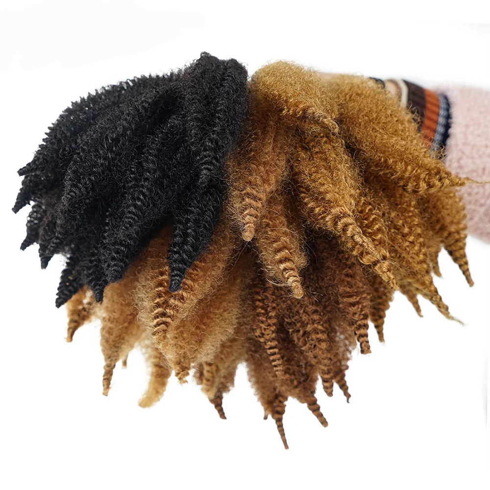 8 Inch Afro Short Crochet Marley Braids Hair Synth... – Grandado