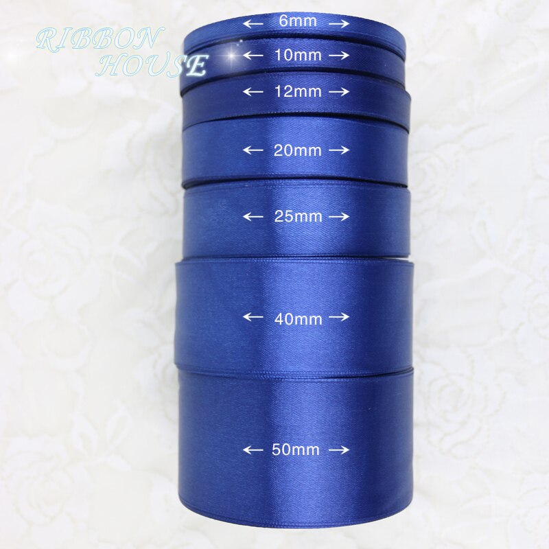 (25 yards/roll) Deep Blue Single Face Satin Ribbon... – Vicedeal