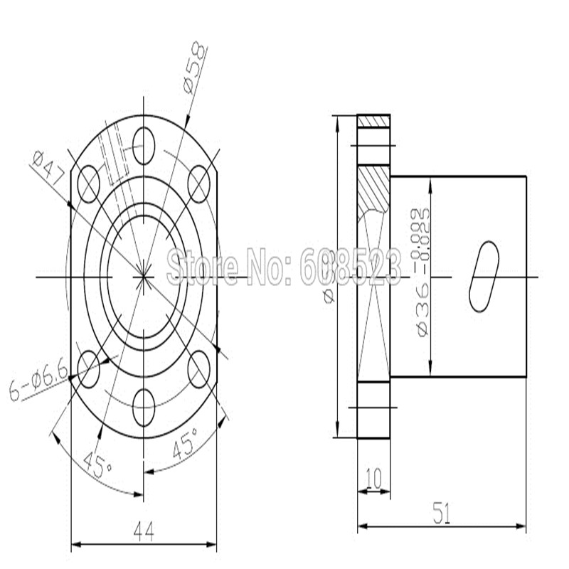 1 pcs SFU2005-4 kogelomloopspil moer 20mm bal schr... – Vicedeal