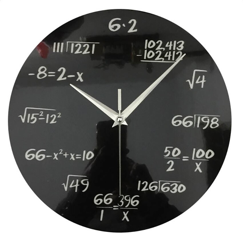 12" Large Wall Clock Mathematics Blackboard P... – Grandado