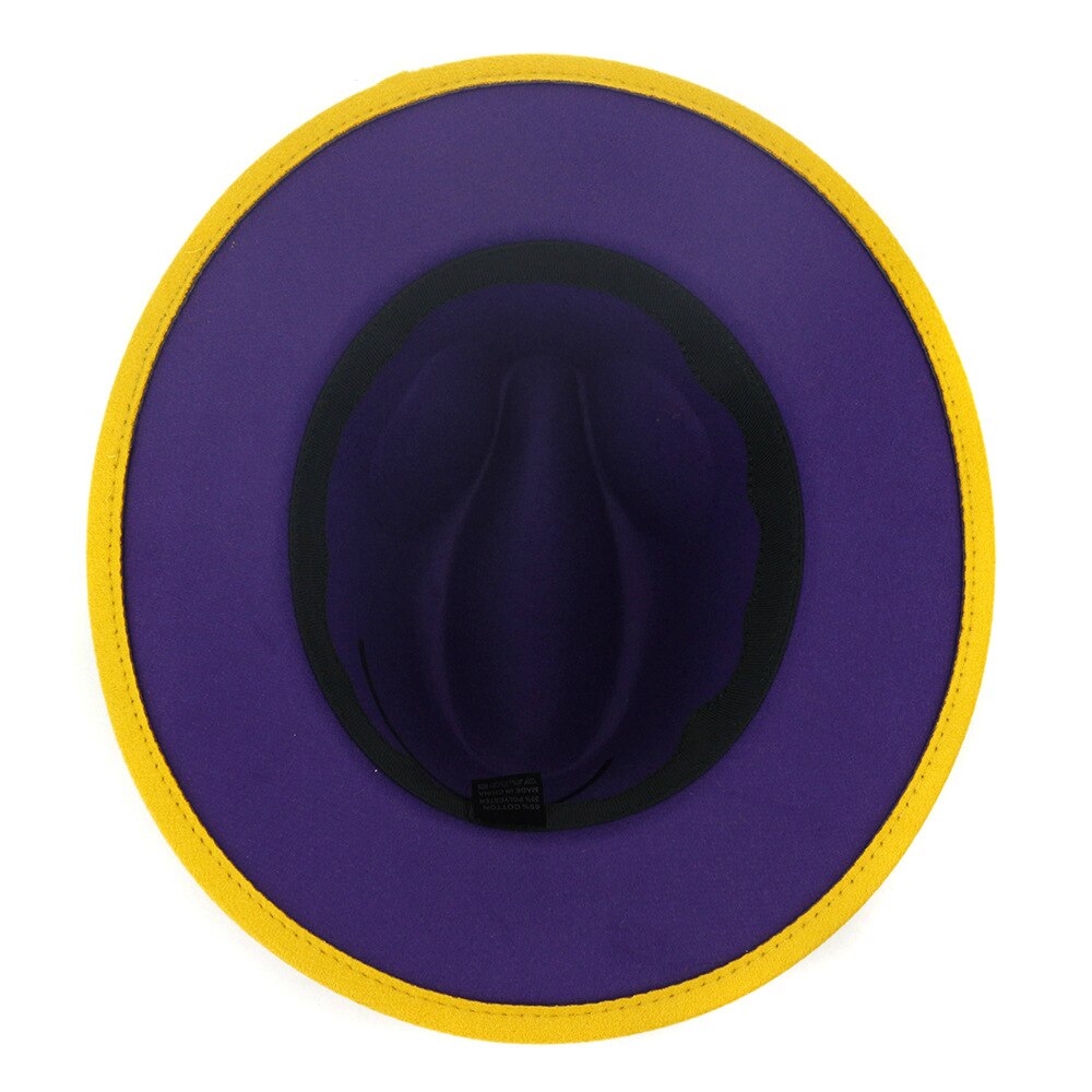 HOAREE Fedora Panama hat Yellow Purple Patchwork W... – Grandado