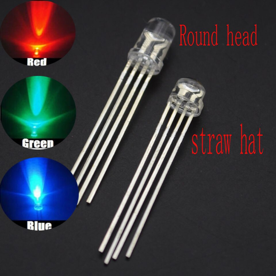 50pcs 5MM / F5 transparent full color LED a total ... – Vicedeal