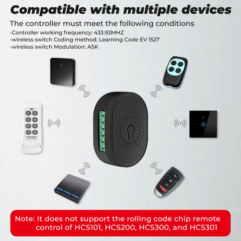 16A mini 433MHZ two-way switch wireless switch tim... – Vicedeal