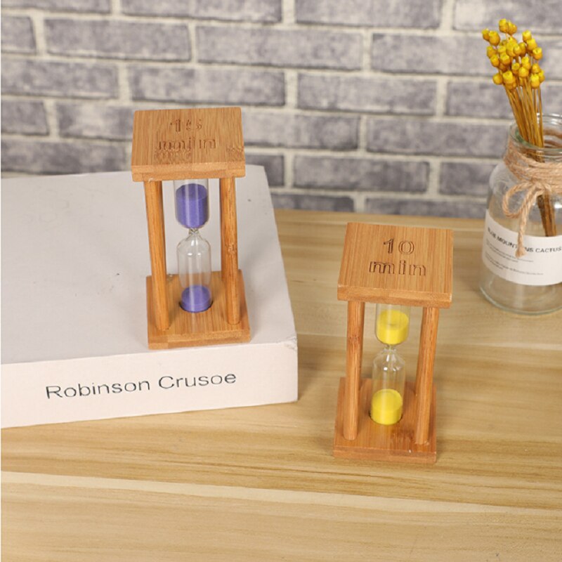 (10 Minutes)Sandy Clock Of Time Bamboo Square Hour... – Grandado