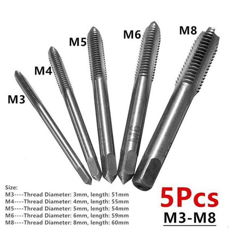 5 Teile/satz HSS M3 M4 M5 M6 M8 Maschine Spirale P... – Grandado