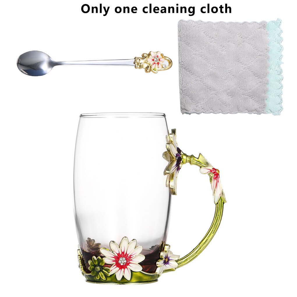 Fenkicyen Emaille Glas Cup Rood Blauw Rose Bloem K... – Grandado